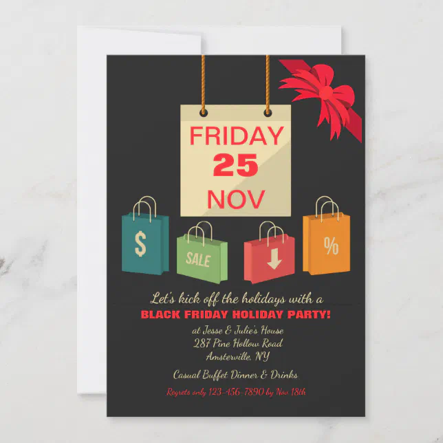 Black Friday Party Invitation | Zazzle