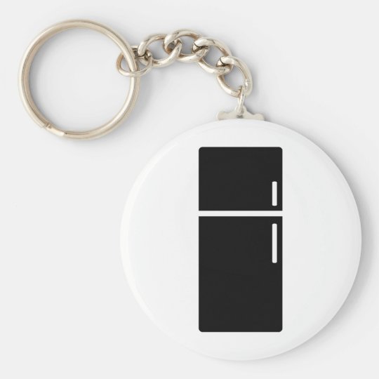 black fridge refrigerator icon keychain | Zazzle.com