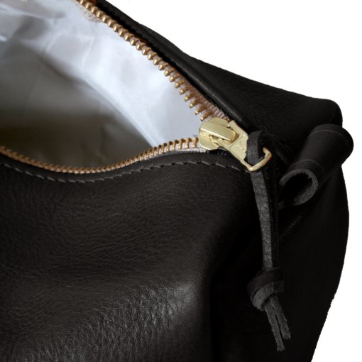 Black Full Grain Italian Leather Dopp Kit | Zazzle