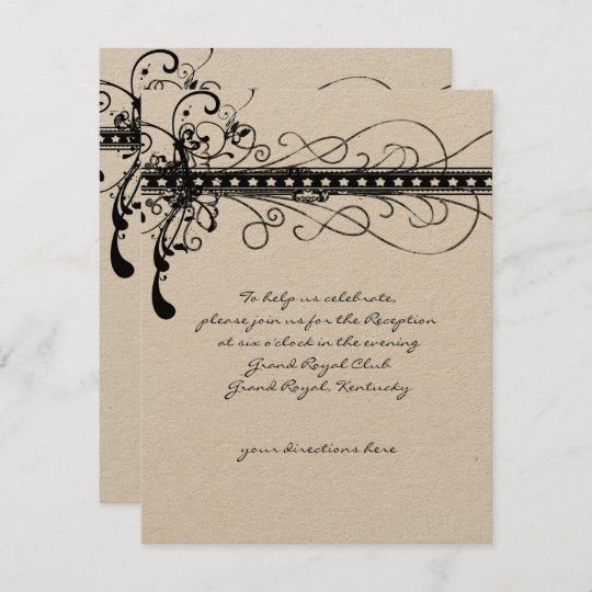 Black Funky Elegant Swirls Wedding Invitation | Zazzle.com