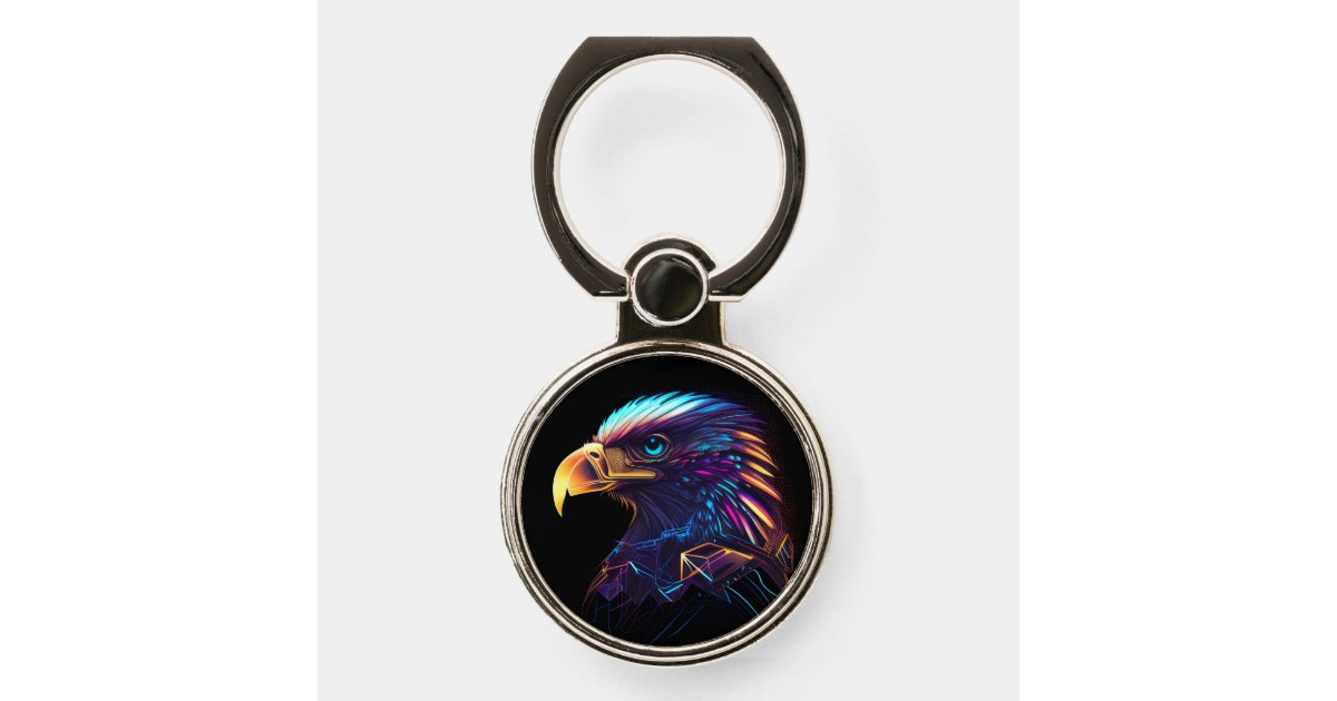 Black Futuristic Neon Eagle Phone Ring Stand | Zazzle