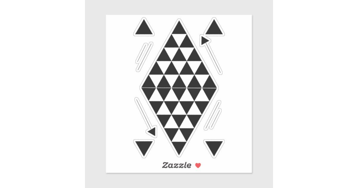 Black Geometric Triangles Sticker | Zazzle