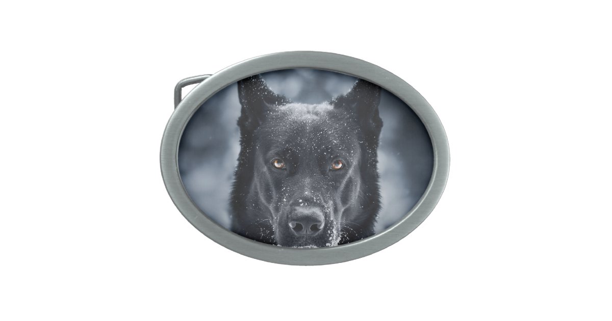Black German Shepherd Belt Buckle | Zazzle