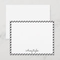 Black gingham pattern personalized Stationery Note Card | Zazzle