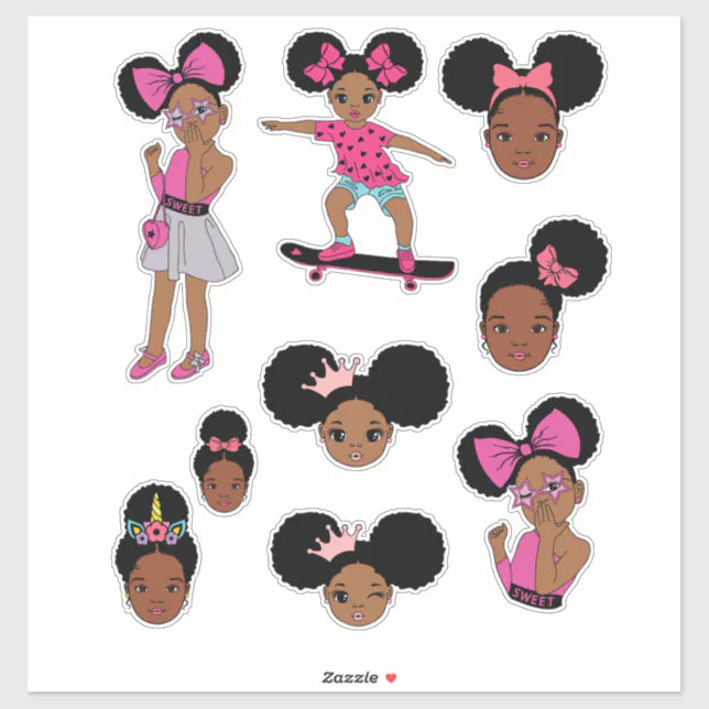 Black Girl Magic Sticker Decals Fun Girls Melanin | Zazzle