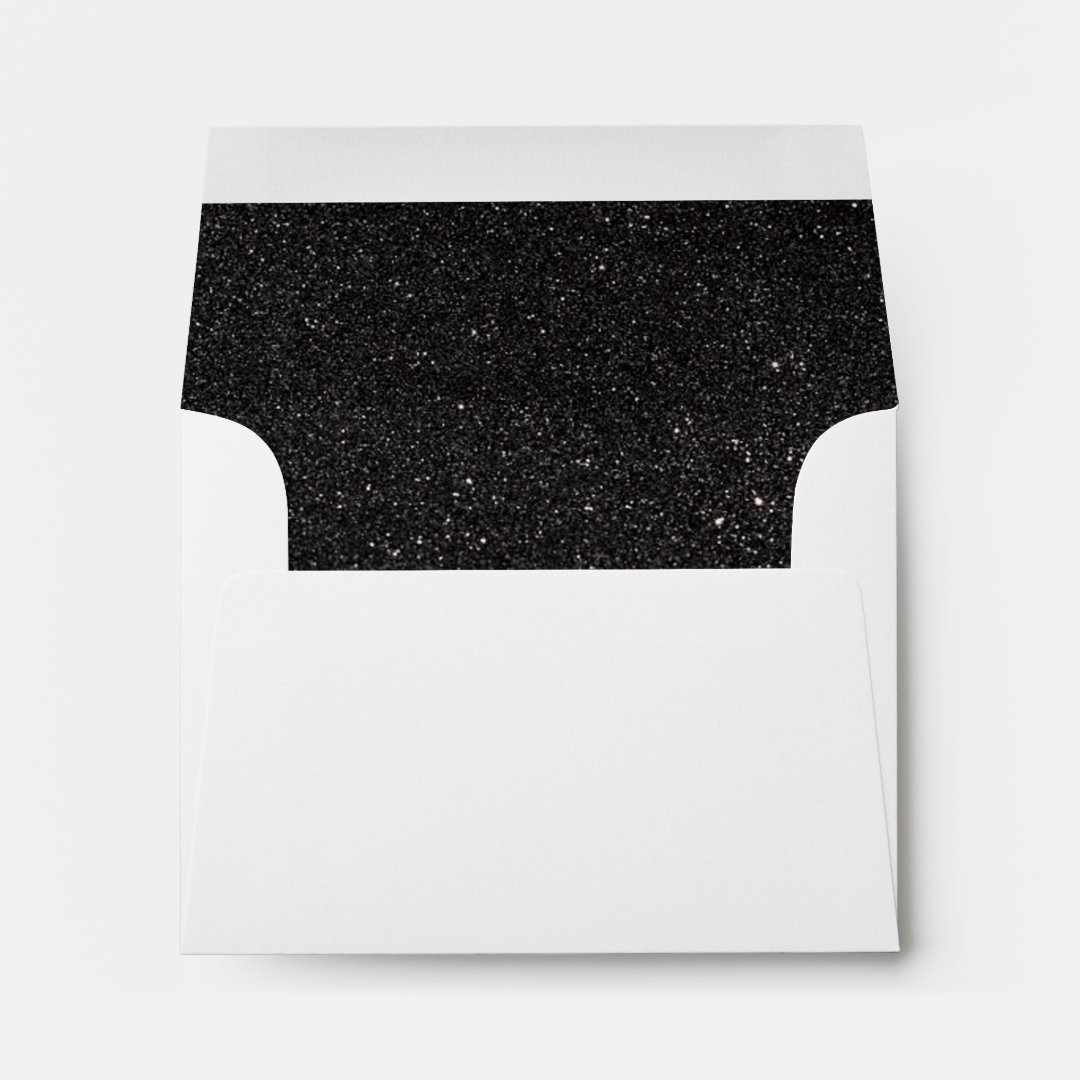 Black Glitter Custom Envelope | Zazzle