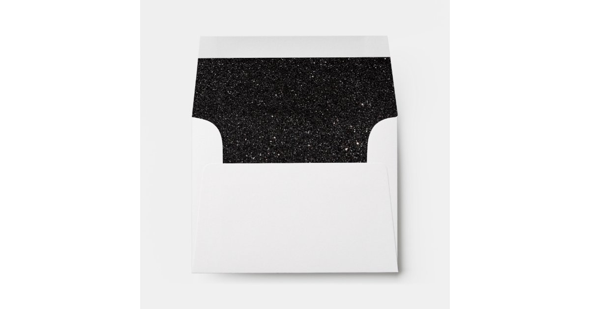 Black Glitter Custom Envelope | Zazzle
