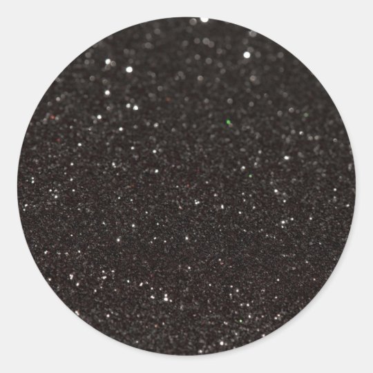 Black Glitter Custom Trendy Classic Round Sticker | Zazzle.com