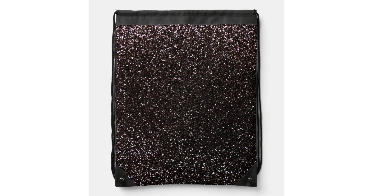 Black glitter drawstring bag | Zazzle
