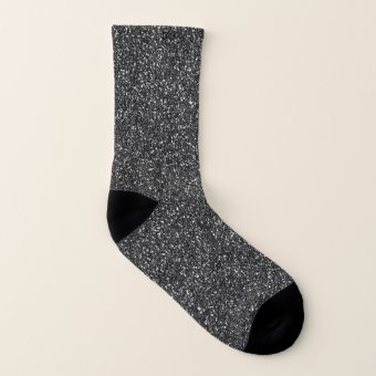 Black Glitter Glam Sparkle Socks | Zazzle