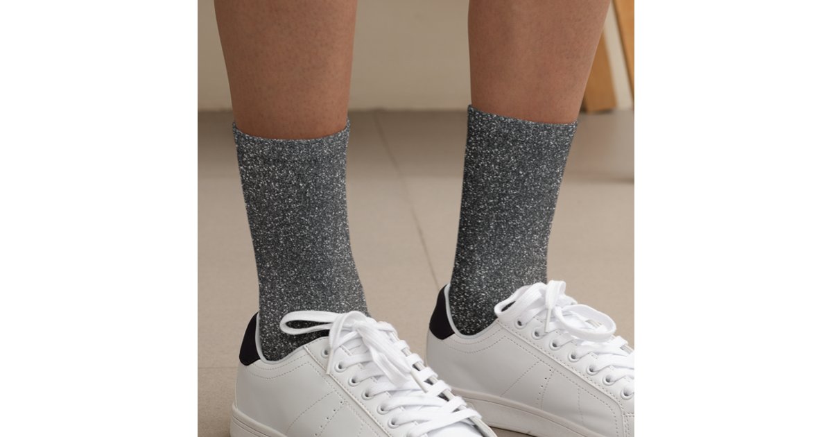 Black Glitter Glam Sparkle Socks | Zazzle