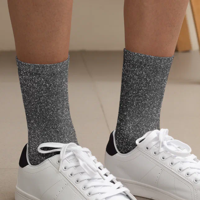 Black Glitter Glam Sparkle Socks | Zazzle