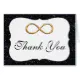 Black Glitter Gold Infinity Thank You Card | Zazzle