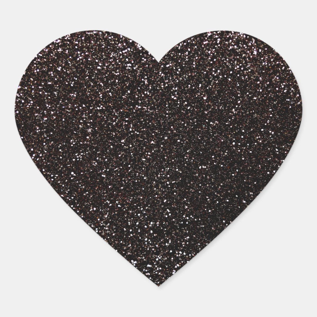 Black glitter heart sticker | Zazzle