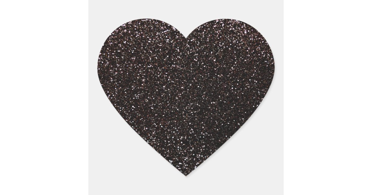 Black glitter heart sticker | Zazzle