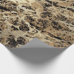 Black Glitter Sepia Gold Marble Stone Metallic Wrapping Paper | Zazzle