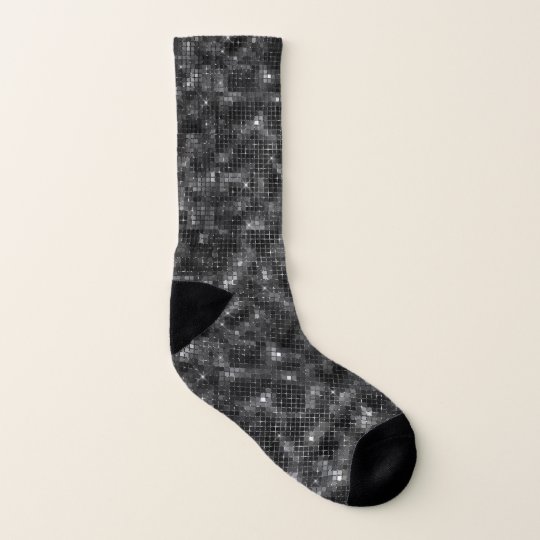 Black Glitter Sequin Glam Sparkle Socks | Zazzle.com