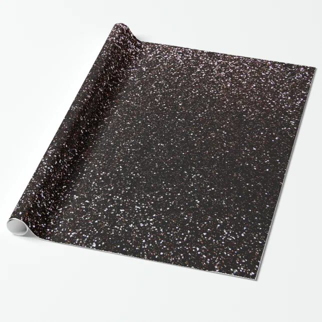 Black glitter wrapping paper | Zazzle