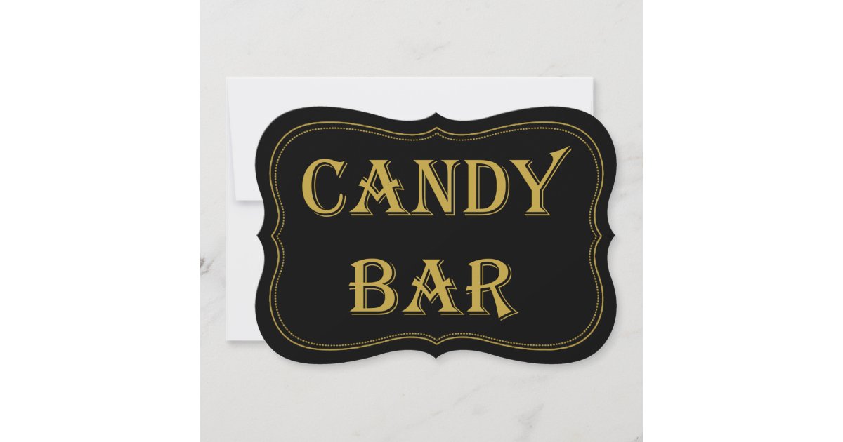 Black & Gold 1920's Gatsby Wedding Candy Bar Sign | Zazzle.com