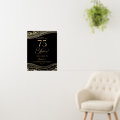 Black Gold Agate 75th Birthday Party Welcome Sign | Zazzle