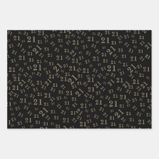 Black Gold Age Photo 21st Birthday Wrapping Paper Sheets | Zazzle