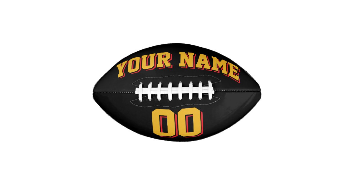 BLACK GOLD AND RED Custom Football | Zazzle