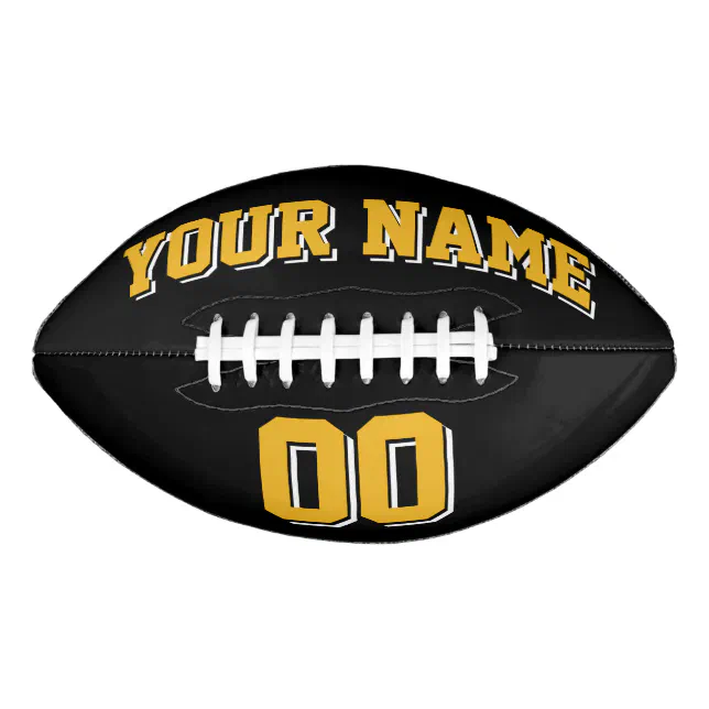 BLACK GOLD AND WHITE Custom Football | Zazzle