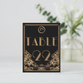 Black Gold Art Deco Gatsby Style Table Number 22 | Zazzle