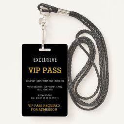 Black Gold Bachelorette Party Pass VIP Invites Badge | Zazzle