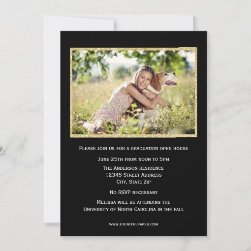 Black/Gold Background - Graduation Party Invitation | Zazzle