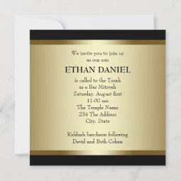 Black Gold Bar Mitzvah Invitations | Zazzle