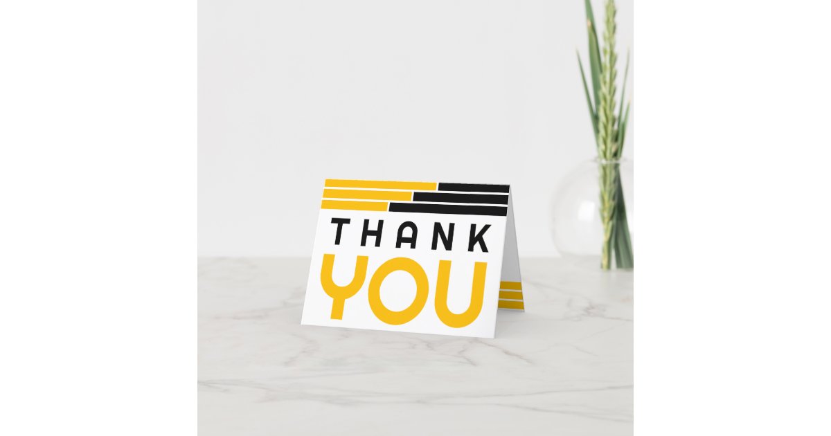 Black & Gold Bars Graduation Thank You | Zazzle