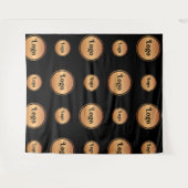 Black Gold Big Small Round Logo Step and Repeat Tapestry | Zazzle