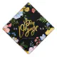 Black & Gold "Bon Voyage" Floral Graduation Graduation Cap Topper | Zazzle
