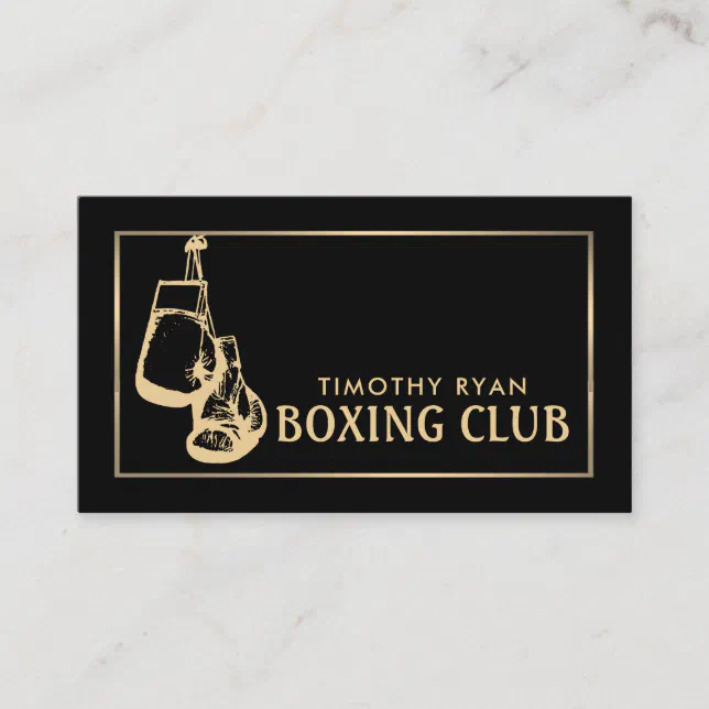 Black & Gold Boxing Gloves, Boxer, Boxing Trainer Business Card | Zazzle