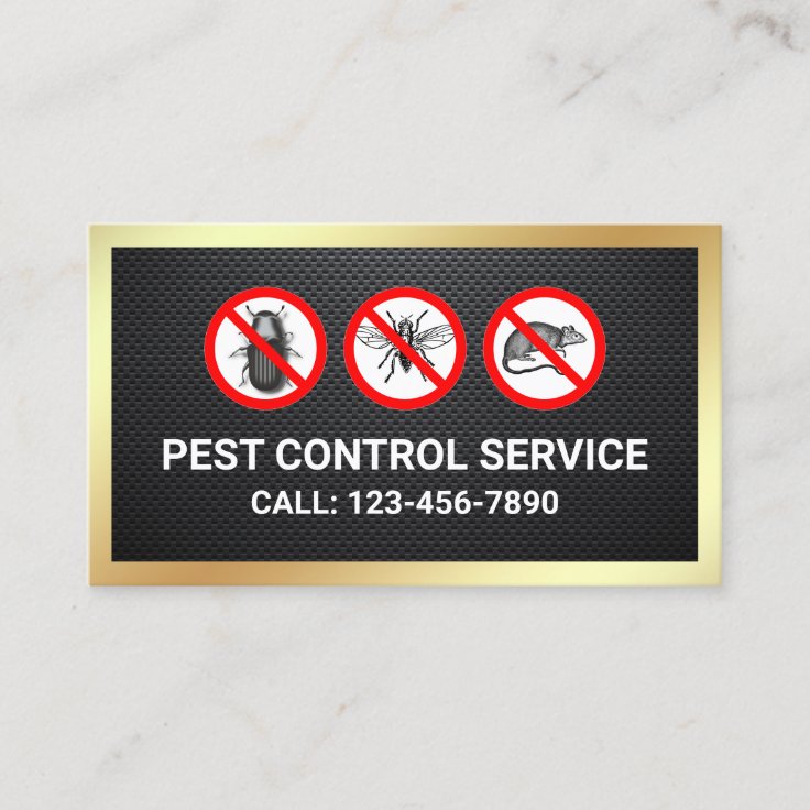 Black Gold Bugs Removal Pest Control Service Business Card | Zazzle