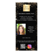 Black gold business logo photo qr code instagram rack card | Zazzle