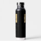 Black gold business logo signature name water bottle | Zazzle