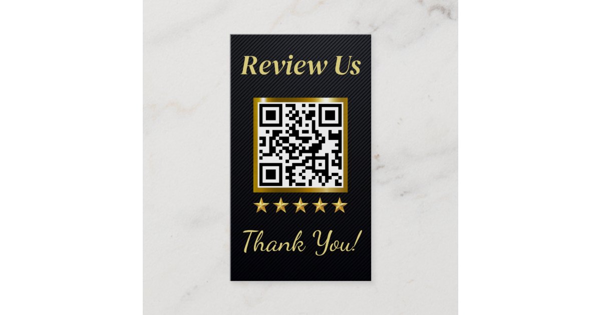 Black & Gold Business Review Card Template | Zazzle