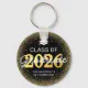 Black Gold Class of 2026 Graduation Keychain | Zazzle