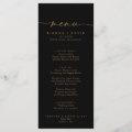 Black Gold Classic Wedding Dinner Menu | Zazzle