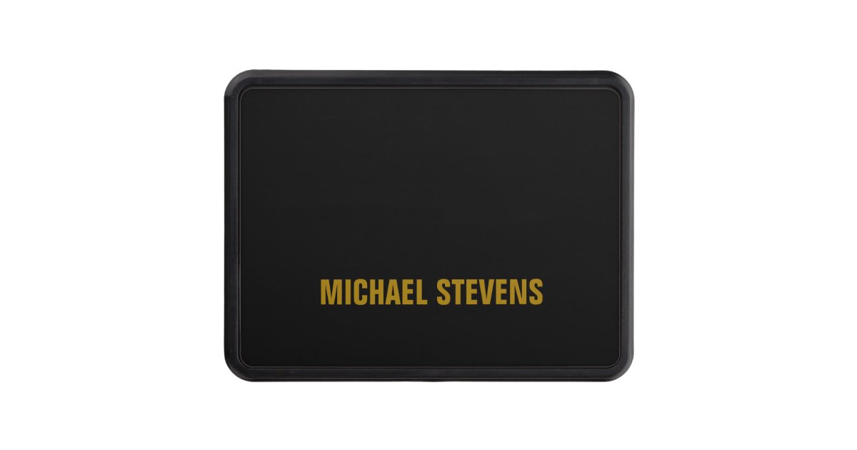 Black Gold Color Professional Add Name Hitch Cover | Zazzle