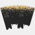 Black gold confetti name birthday favor boxes | Zazzle