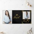 Black Gold Photos Folded Graduation Announcement | Zazzle