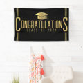 Black & Gold Congratulations Class Of Graduation Banner | Zazzle