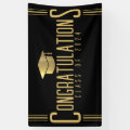 Black & Gold Congratulations Class Of Graduation Banner | Zazzle