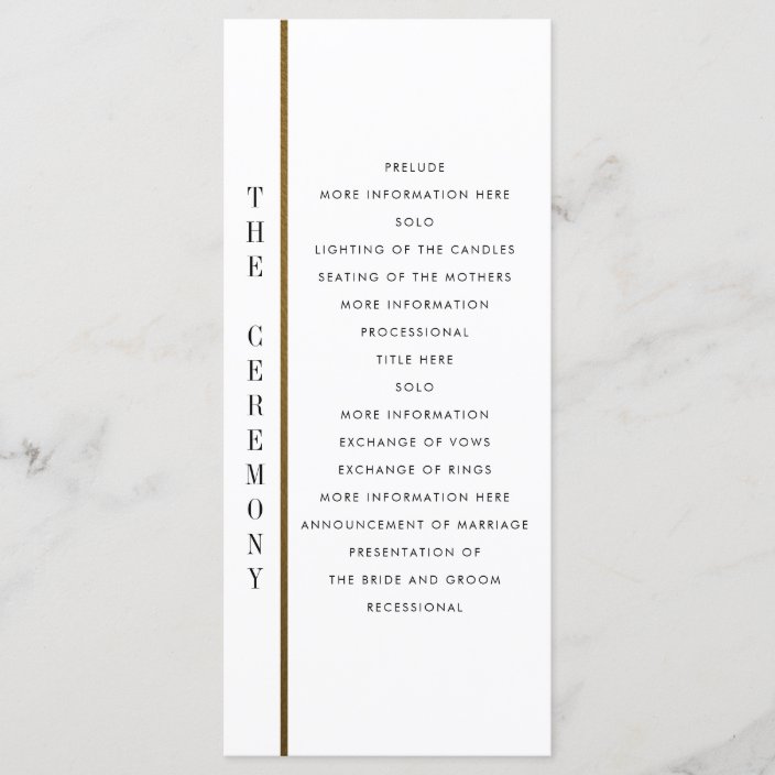 Black & Gold | Custom Wedding Program | Zazzle.com