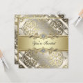 Black Gold Damask Party Invitation | Zazzle