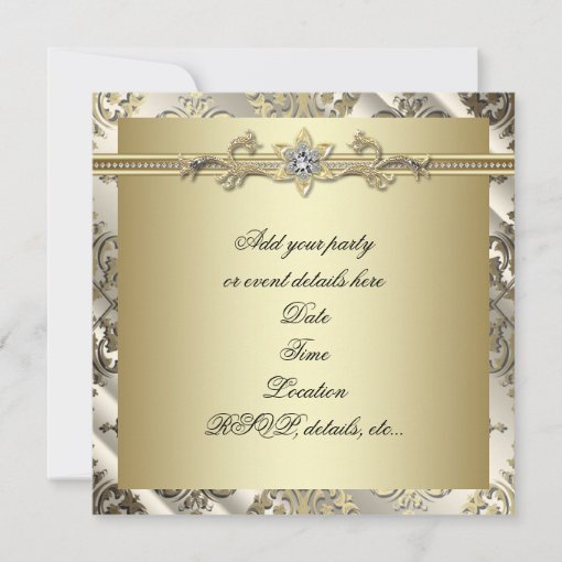 Black Gold Damask Party Invitation | Zazzle
