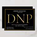 Black Gold DNP Graduation Foil Invitation | Zazzle